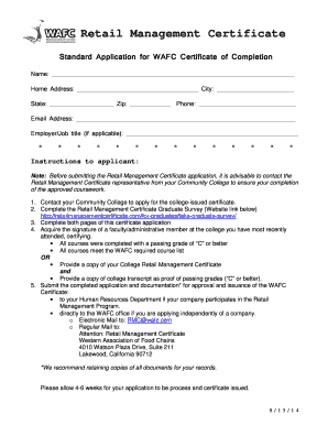 Fillable Online Retail Management Certificate - Cerritos College Fax ...