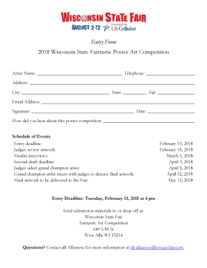 Fillable Online Fairtastic Poster Art Competition Entry Form ...