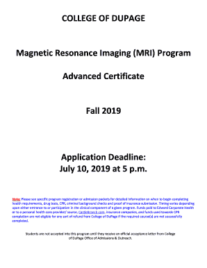 Fillable Online Magnetic Resonance Imaging (MRI) Program Advanced ...