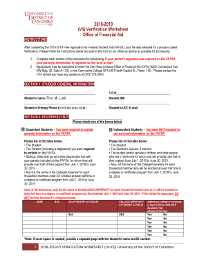Fillable Online 18-19 V5 Verification Worksheet.docx Fax Email Print - pdfFiller