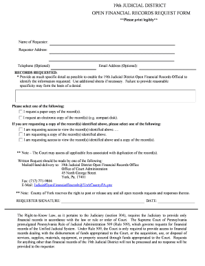 Fillable Online OPEN FINANCIAL RECORDS REQUEST FORM Fax Email Print ...