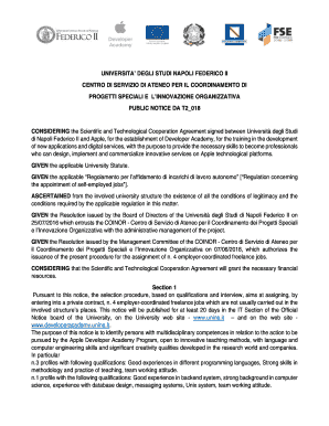 Fillable Online public notice rif. DA T2 018 - dises.unina.it Fax Email ...