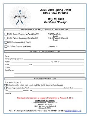 Fillable Online Spring Event 2019 Sponsorship and Ticket Payment Form ...