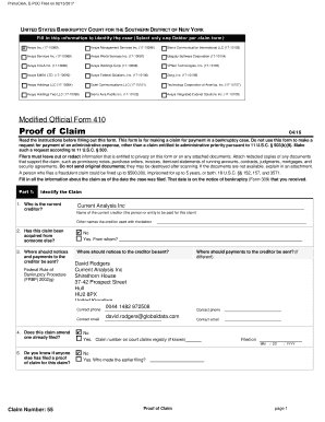 Fillable Online FORM B10 (Official Form 10) (10/05) - Cases - Prime ...