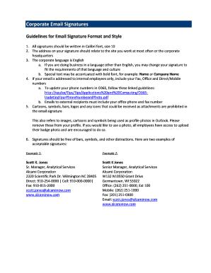 Fillable Online Proper formatting of email signatures - your guide to ...