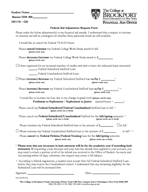 Fillable Online Federal Aid Adjustment Request Form. Adjustment Request ...