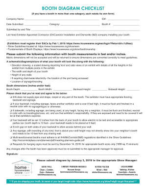 Fillable Online BOOTH DIAGRAM CHECKLIST - More Fax Email Print - pdfFiller