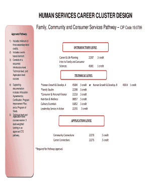 Fillable Online HUMAN SERVICES CAREER CLUSTER DESIGN Fax Email Print ...