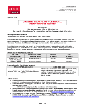 Fillable Online urgent: medical device recall - HSA Fax Email Print ...