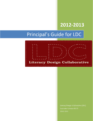 Fillable Online Principal's Guide for LDC - Standards Aligned System ...