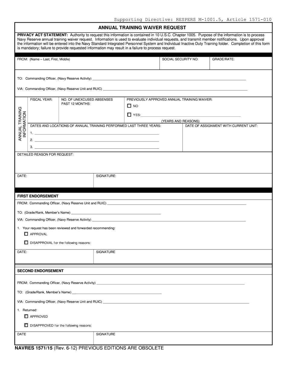 Annual Training Waiver Request The Basics