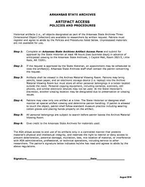 Fillable Online Artifact Access Form Fax Email Print - pdfFiller