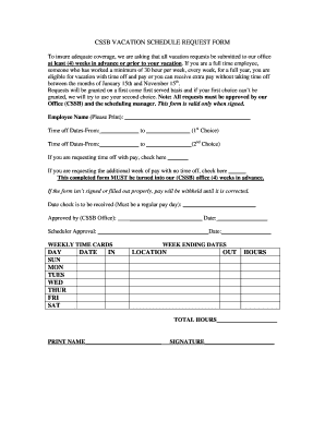 Fillable Online Vacation Request form.doc Fax Email Print - pdfFiller