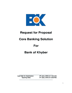 Fillable Online RFP Core Banking System - The Bank of Khyber Fax Email ...
