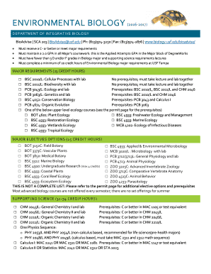 Fillable Online biology usf environmental biology - USF :: Biological ...