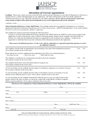 Fillable Online Attestation of Current Appointment Fax Email Print ...