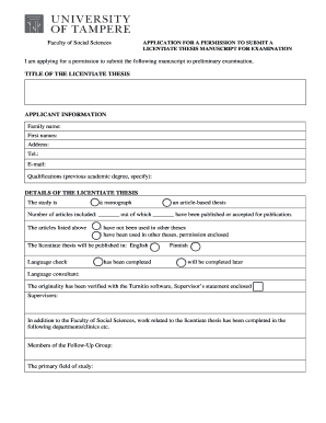 Fillable Online has been completed ?will be completed later - uta.fi ...