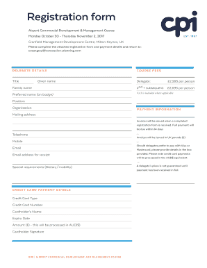 Fillable Online Registration form - Concession Planning International ...