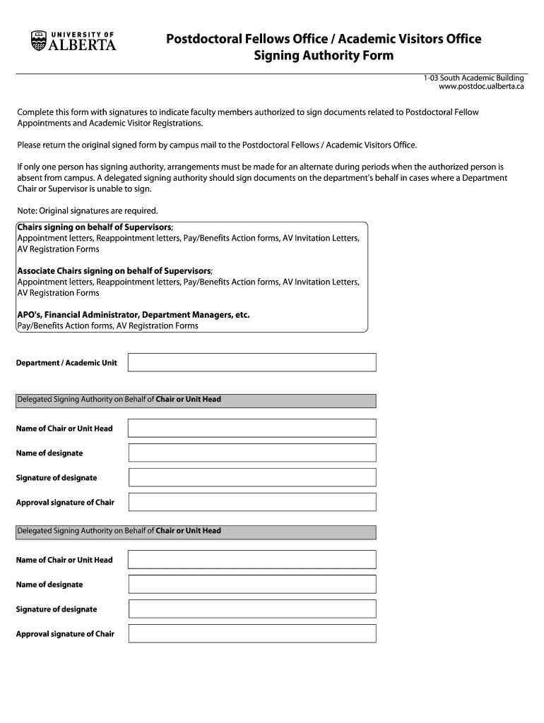 Fillable Online Signing Authority Form Fax Email Print - pdfFiller