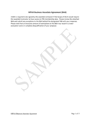 Fillable Online HIPAA Business Associate Agreement (BAA). HIPAA ...