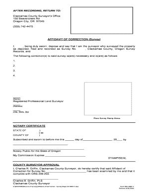 Fillable Online Affidavit of Correction - Survey Maps SU-0002-1 Fax Email Print - pdfFiller