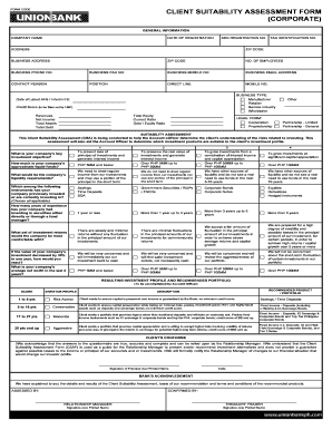 Fillable Online CLIENT SUITABILITY ASSESSMENT FORM Fax Email Print ...