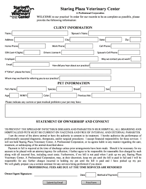 Fillable Online PET INFORMATION STATEMENT OF OWNERSHIP AND Fax Email ...