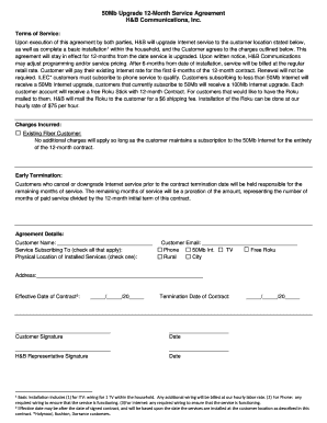 Fillable Online 50Mb Upgrade 12-Month Service Agreement Fax Email Print ...
