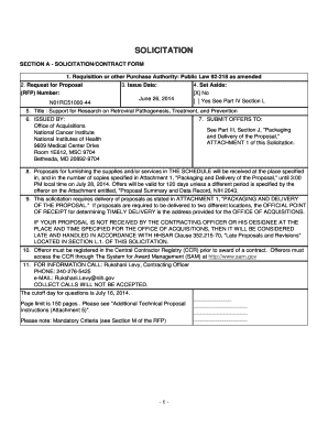 Fillable Online SECTION A - SOLICITATION/CONTRACT FORM ... - Fax Email ...