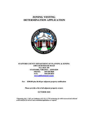 Fillable Online ZONING VESTING DETERMINATION APPLICATION Fax Email ...