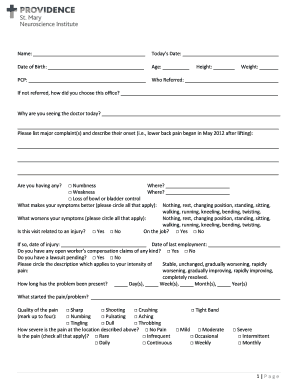 Fillable Online St. Mary Medical Center (Walla Walla, Washington ...