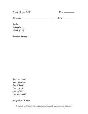 Fillable Online Prayer Group Guide (Free Printable) - Women's Ministry ...