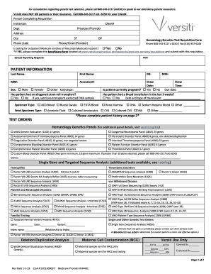 Fillable Online Hematology Genetics Test Requisition Form Fax Email ...