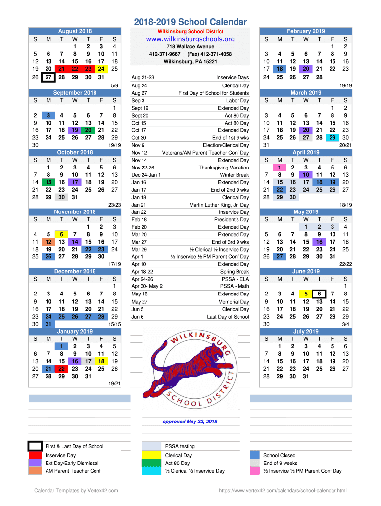 Fillable Online 2019-20 Yearly School Calendar - Seattle Public Schools ...