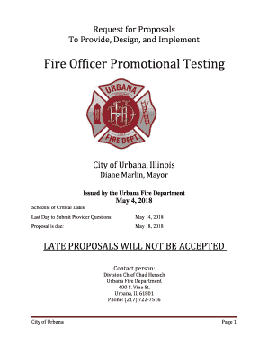 Fillable Online Fire Officer Promotional Testing - City of Urbana Fax ...