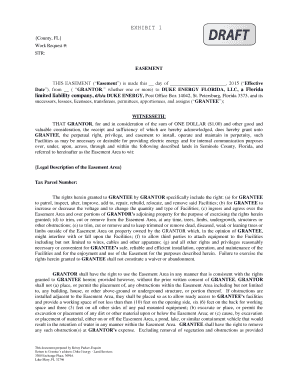 Fillable Online EASEMENT Effective GRANTOR DUKE ENERGY FLORIDA, LLC, a ...