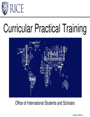 Fillable Online oiss rice Curricular Practical Training Tutorial - OISS ...