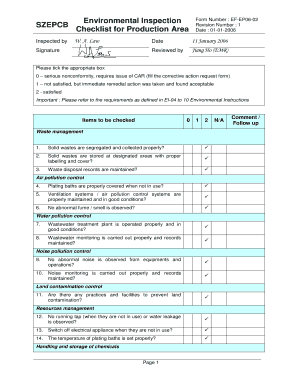 Fillable Online SZEPCB Environmental Inspection Form Number : EF-EP06 ...