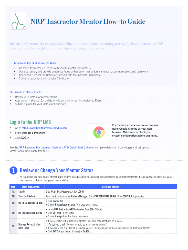 Nrp Instructor Mentor Course - Fill Online, Printable, Fillable, Blank ...