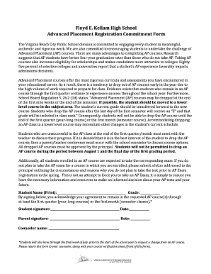 Fillable Online AP Commitment Letter - Floyd E. Kellam High Fax Email ...
