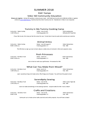 Fillable Online Call VISD Community Ed at 409-951-8700 or register Fax ...