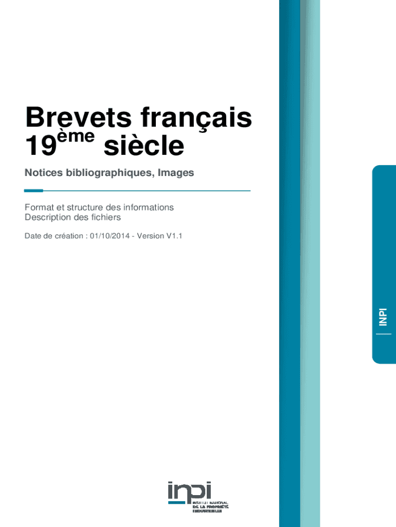 Remplissable En Ligne Brevets franais 19 sicle - INPI.fr Fax Email ...
