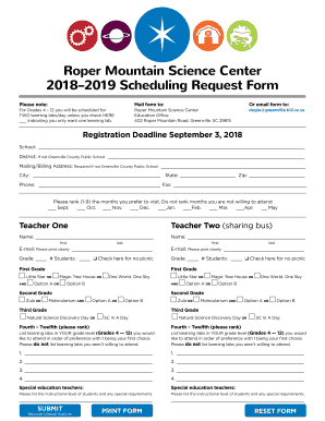 Fillable Online 20182019 Scheduling Request Form Fax Email Print ...