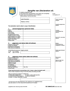 Fillable Online Aangifte van (Declaration of) - boekel.nl Fax Email ...