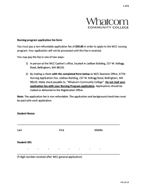 Fillable Online Whatcom Community College Nursing Program Fax Email ...