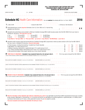Fillable Online Schedule HC Health Care Information Fax Email Print ...