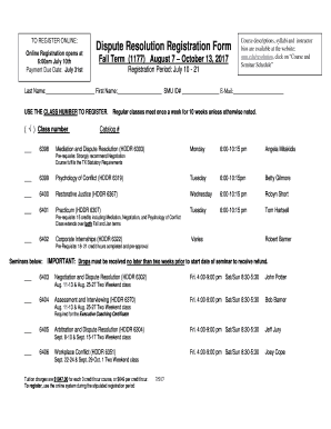 Fillable Online Dispute Resolution Registration Form - Robyn Short Fax ...