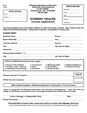 Nursery Dealer - Oklahoma Department Of Agriculture, Food And Forestry ...