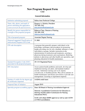 Fillable Online New Program Request Form - kansasregents.org Fax Email ...