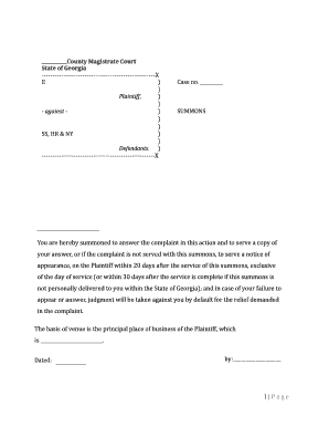 Fillable Online georgia mechanics lien complaint court filing pdf ...